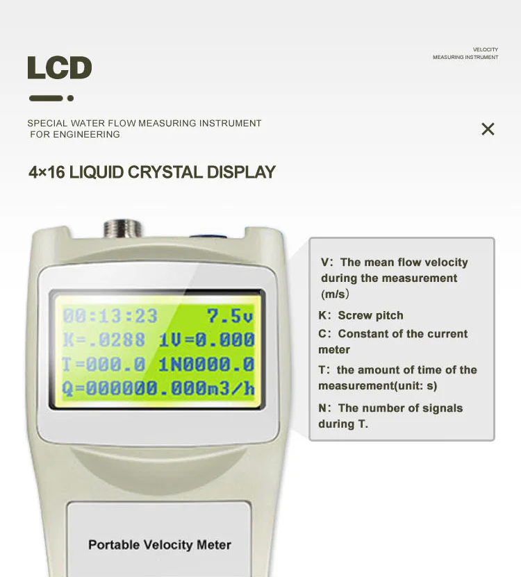 Electromagnetic Velocity Meter Portable Water Rs485 Water Level Flow ...