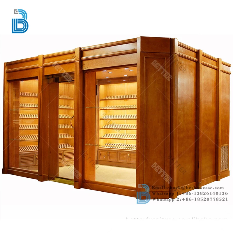 Wood Cigar Room Cabinet Humidor with Wall Mounting Showcase