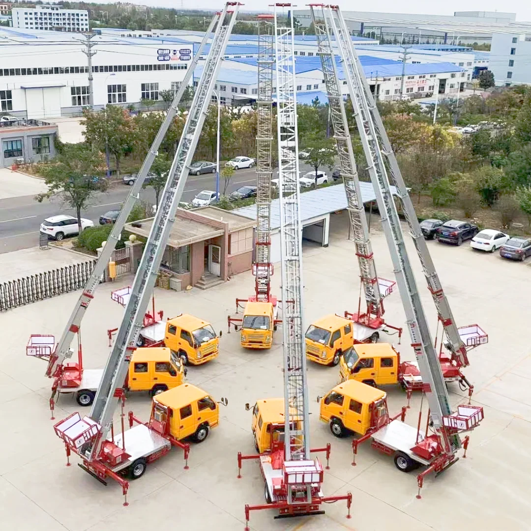 Truck Mounted Cherry Picker Hydraulic Moving House Ladder Truck 4x2 ...