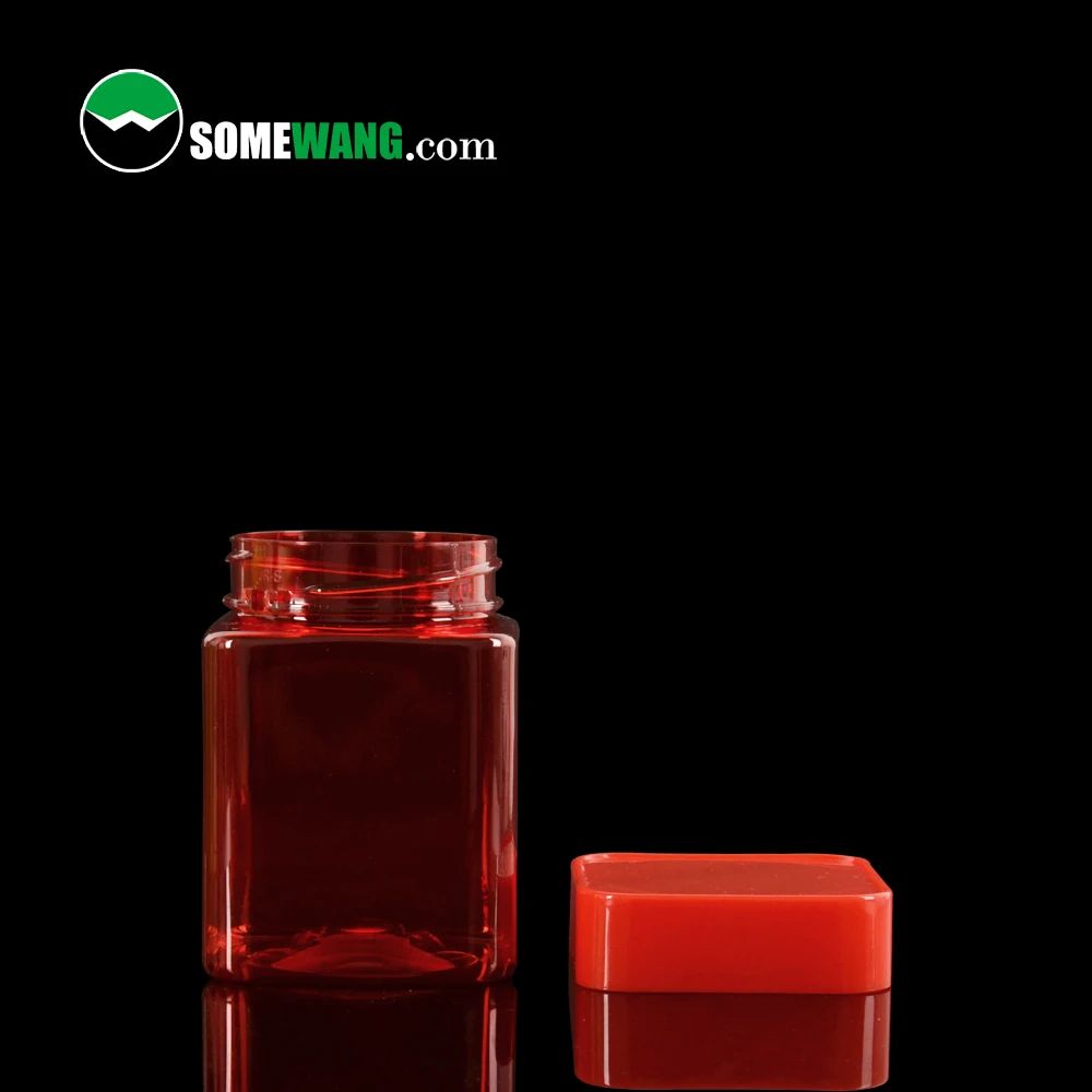 10oz Clear Square Pet Storage Jar Empty Plastic Jar For Food Storage ...