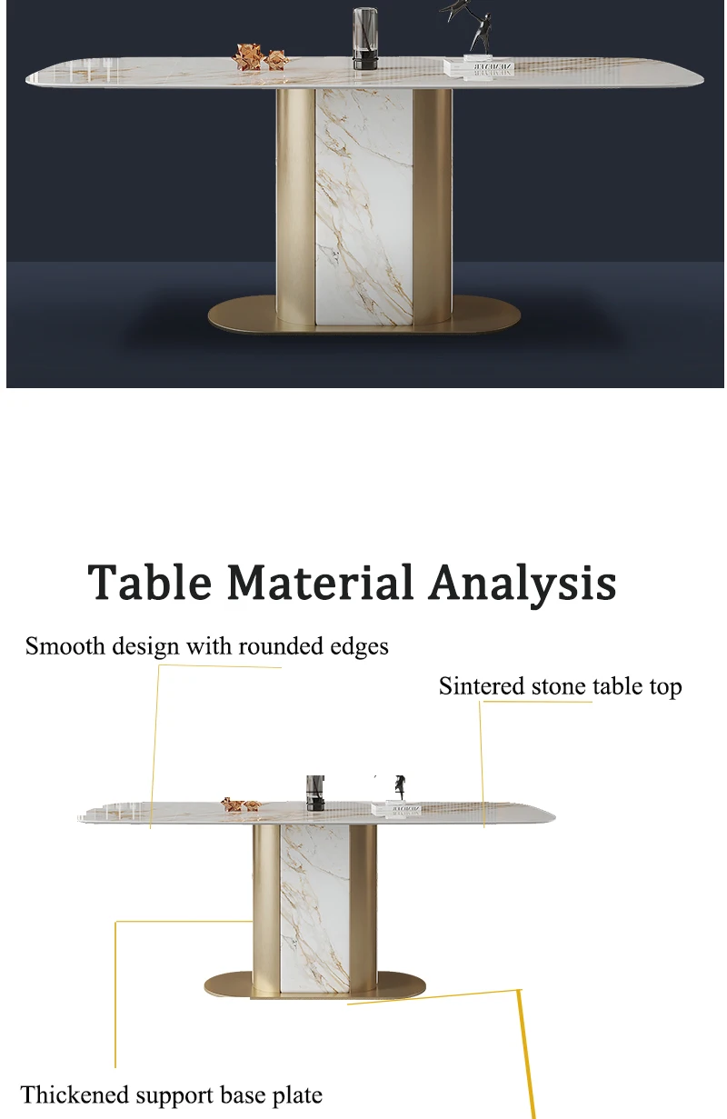 Luxury Modern Furniture Dining Table Marble Top Stainless Steel Frame Dining Room Table Dining ...