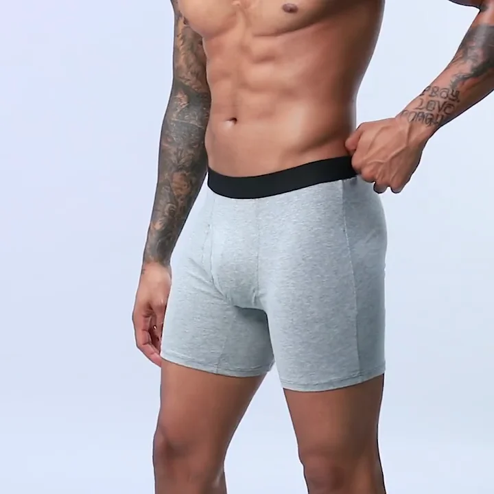 2023 Natural Feelings Boxer Briefs Mens Underwear Soft Cotton Open Fly ...