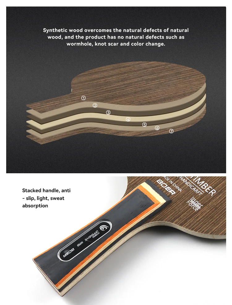 Boer 7 Ply Pingpong Blade - Eco-Friendly Training Tool