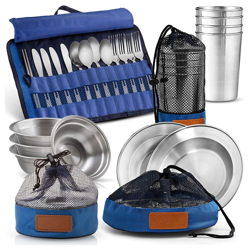 18pcs Camp Kitchen Cooking Utensil Set Travel Organizer Grill ...