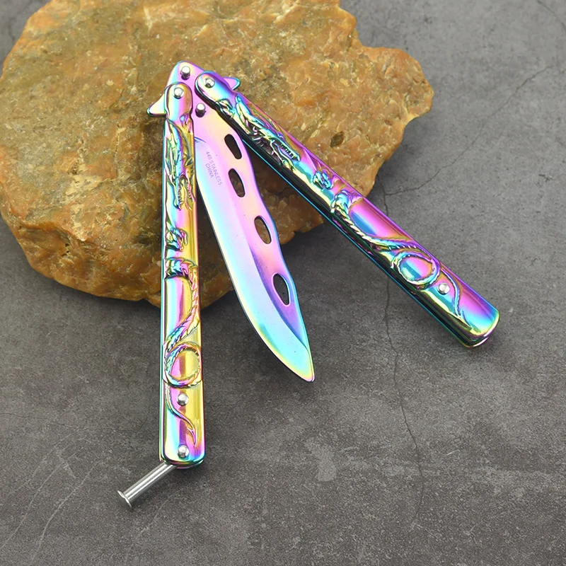 Unedged Handicraft Toy Portable Folding Butterfly Knife Trainer ...