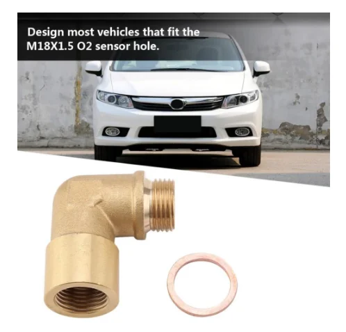 Universal Brass Fitting M18 X 1.5 Connector Plug Kit Exhaust 90 Degree ...