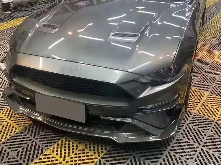 Carbon Fiber Front Lip For Ford Mustang Gt 2015 -2022 Car Front Bumper ...