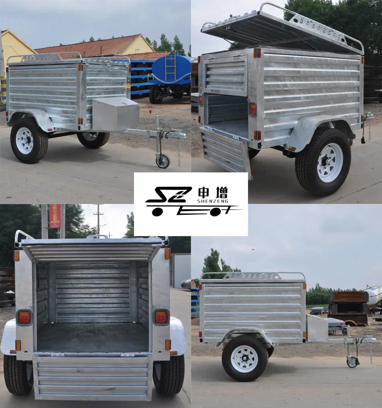 Small Galvanized Box Utility Trailer - Ideal for Dog Transport