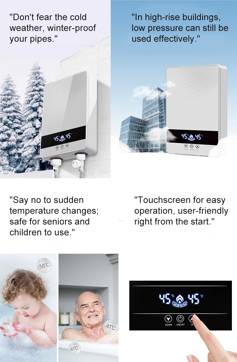 7000W Electric Tankless Instant Shower Hot Water Heater