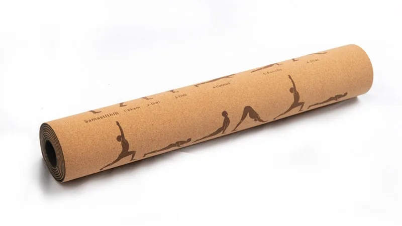 Custom Printed Cork Yoga Mat Eco Friendly Recyclable Anti Slip Thick ...