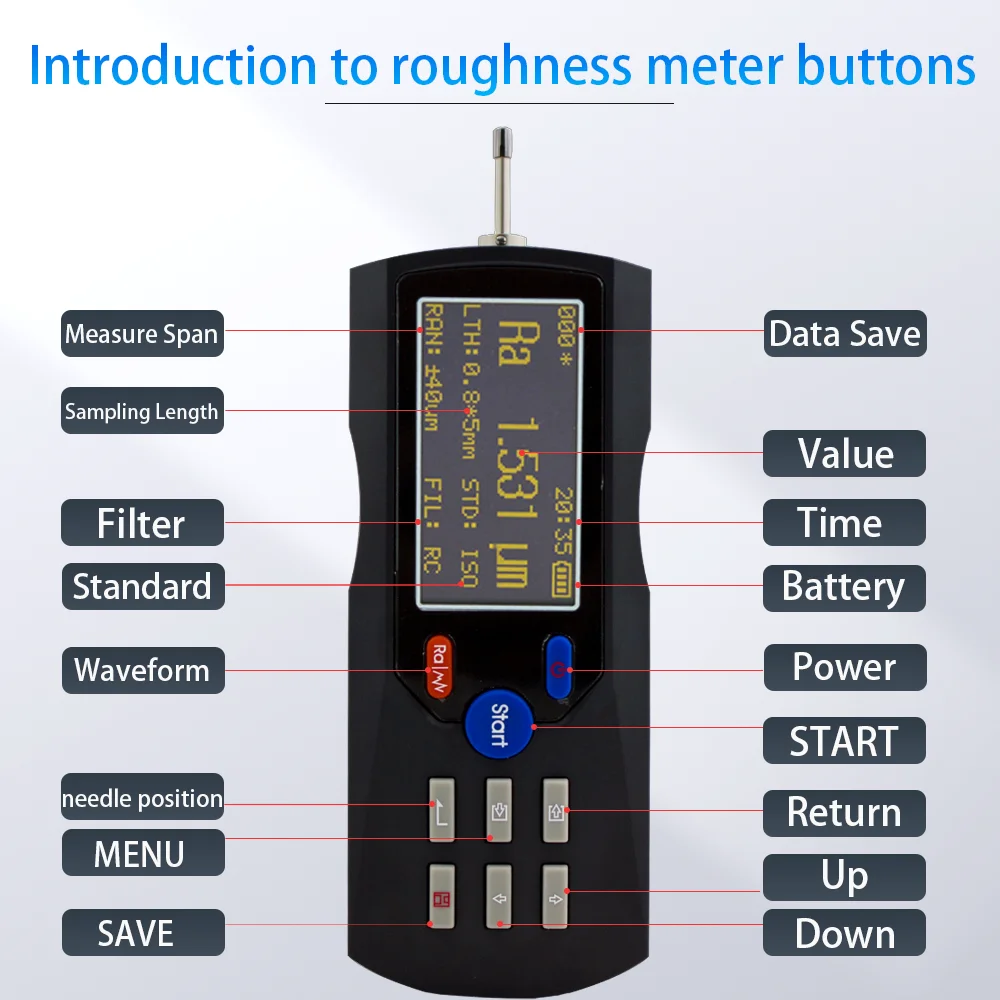 Digital Roughness Gauge Accuracy 0.001um Surface Roughness Gauge Ra Rz ...