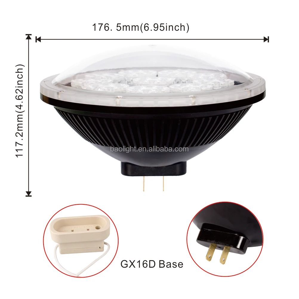 500w Replacement Led Par56 36w Dimmable Par56 Led Bulb Gx16d Base 120v ...