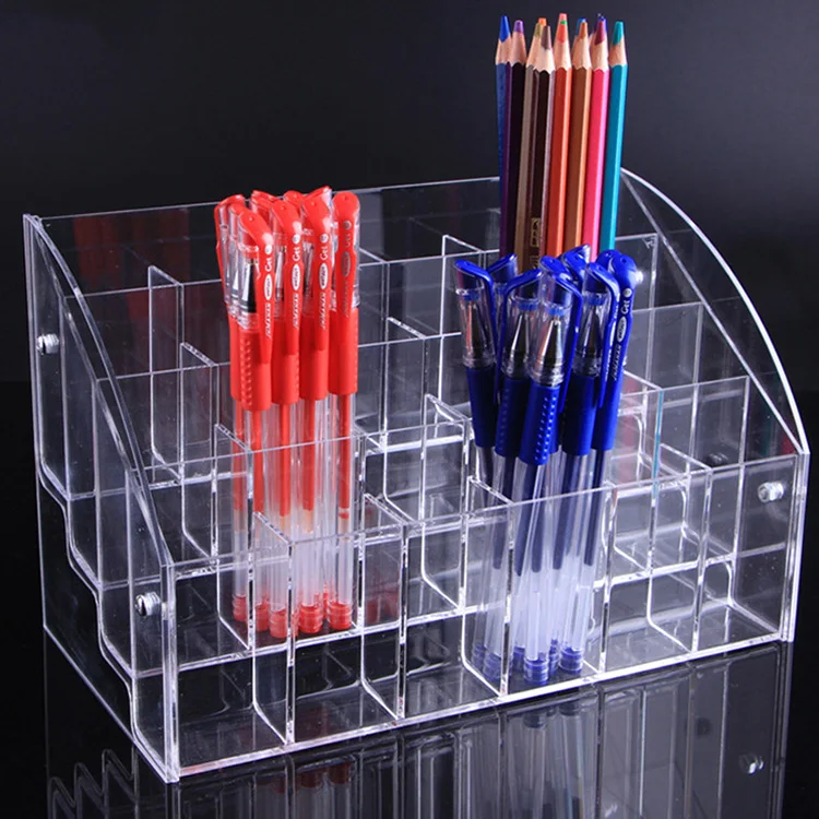 Acrylic Pen Rack Display Shelf - Modern & Eco-friendly
