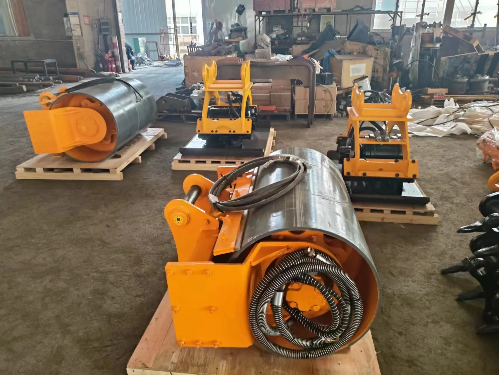 Excavator Used Attachment Slope Vibratory Compactor Wheel Slope ...