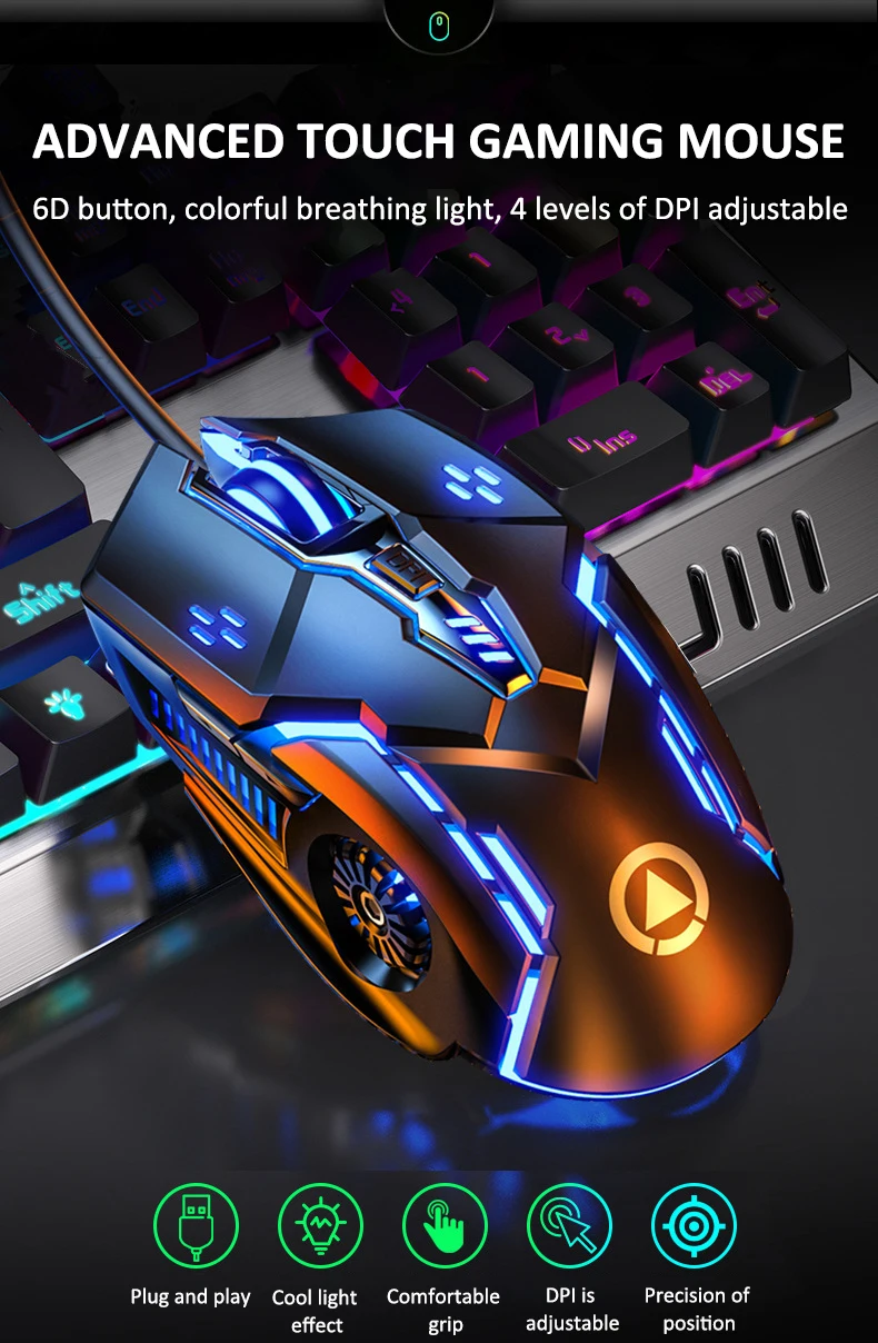 Hot Sale 3 in 1 RGB Colorful Backlit 104 Keys Gaming Keyboard