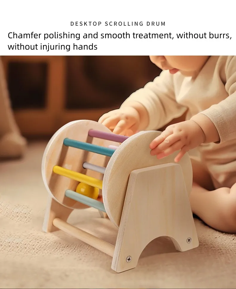 Montessori Infant Rolling Drum Toy Preschool Early Learning Education ...