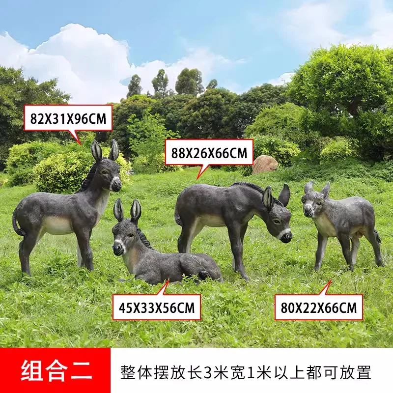F024 Simulation Donkey Statue - Perfect for Outdoor Decor