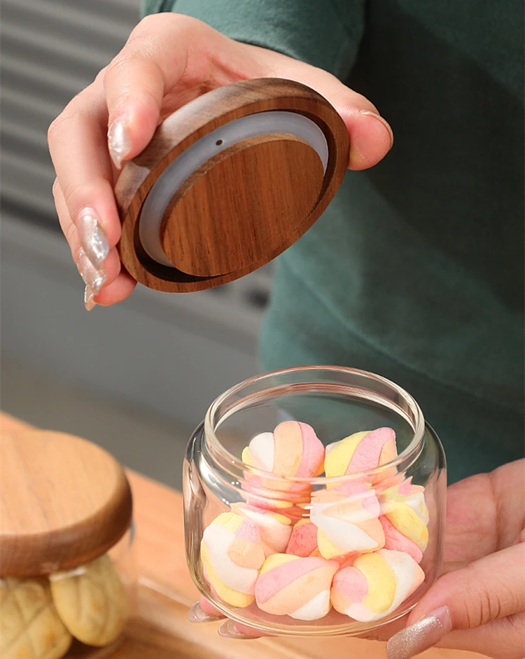 Small Candy Bottle And Storage Jar Round Container Borosilicate Glass ...