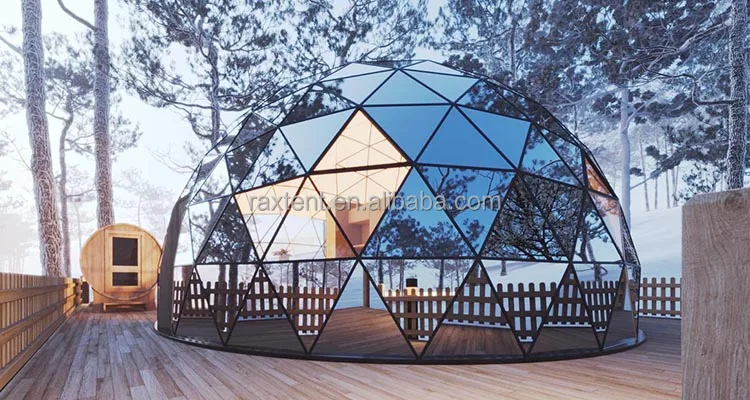 8m 10m Glass Glamping Dome House Luxury For Outdoor Hotels In Winter ...