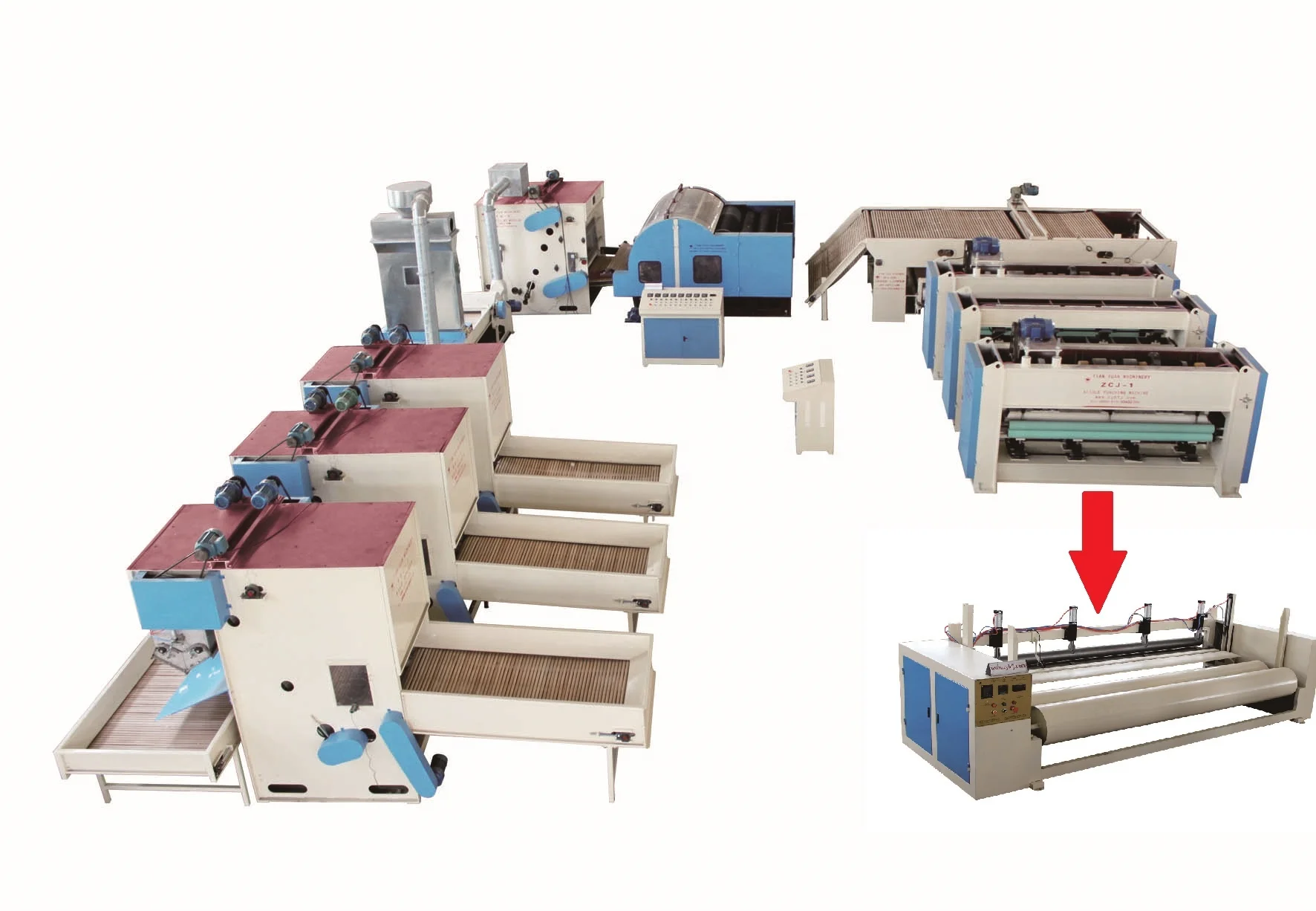 ZCM-1000 Nonwoven Geotextile Needle Punching Machine Line