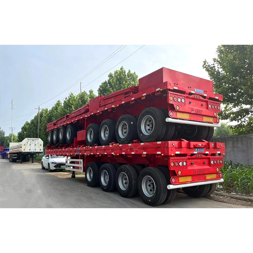 4 Axles 60ft Container With 8Units Twist Lock Flatbed Semi Trailer 4 ...