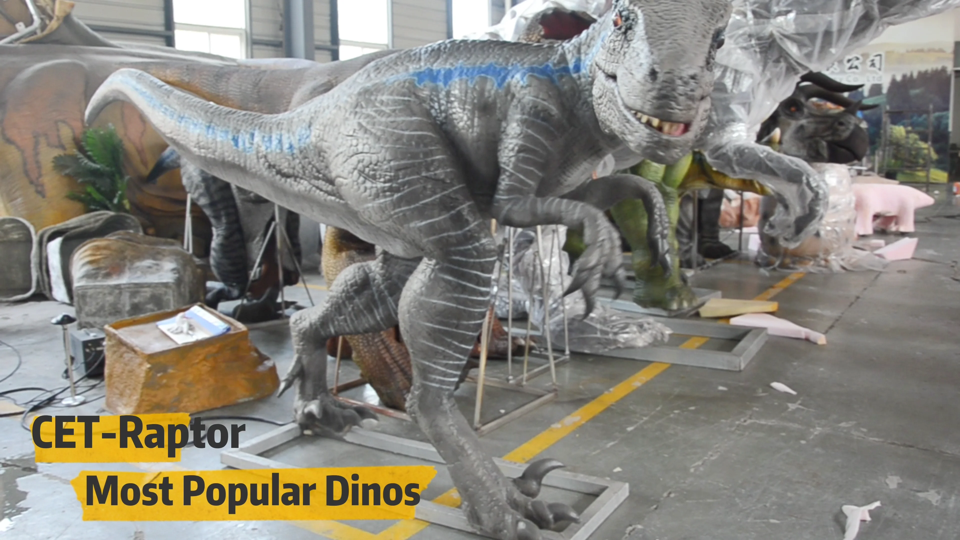 Cet Dino Dinosaur Velociraptor Statue Real Size Raptor Sculpture ...
