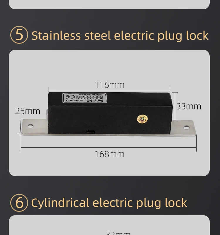 2 Wires Electric Bolt Lock Electric Gate Drop Bolt Lock With Low ...