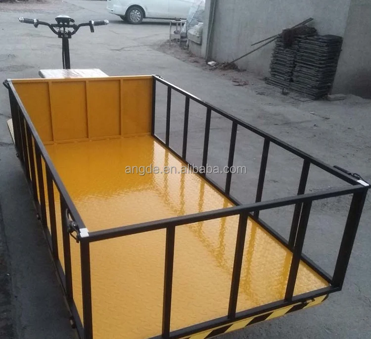 Heavy-Duty Electric Flatbed Trolley - 4-Wheel Transporter for Cargo ...