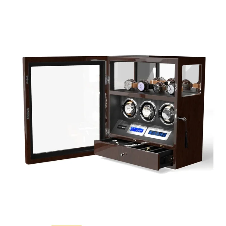Rotating Acrylic Display case with Lock Watch Display Cabinet Smart ...