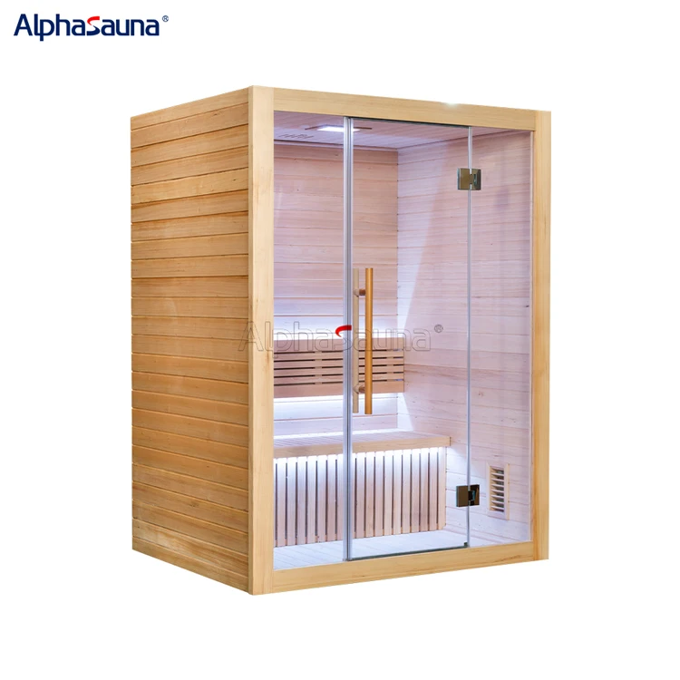 Traditional Solid Wood 2 Person Dry Steam Sauna Room Portable Infared ...