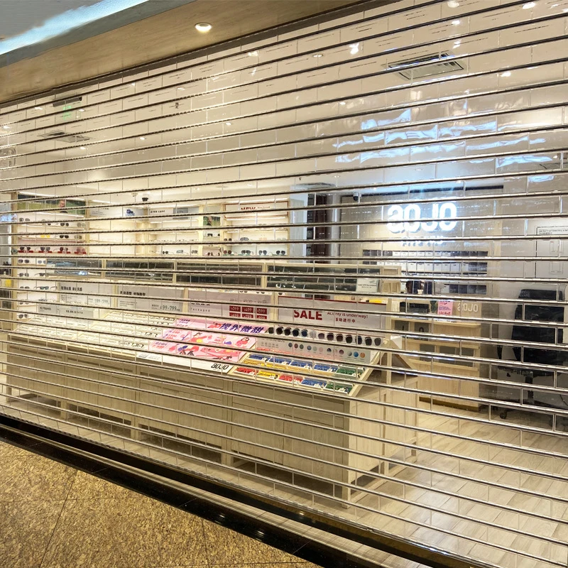 Modern Full View Commercial Transparent Stainless Steel Rolling Shutter ...