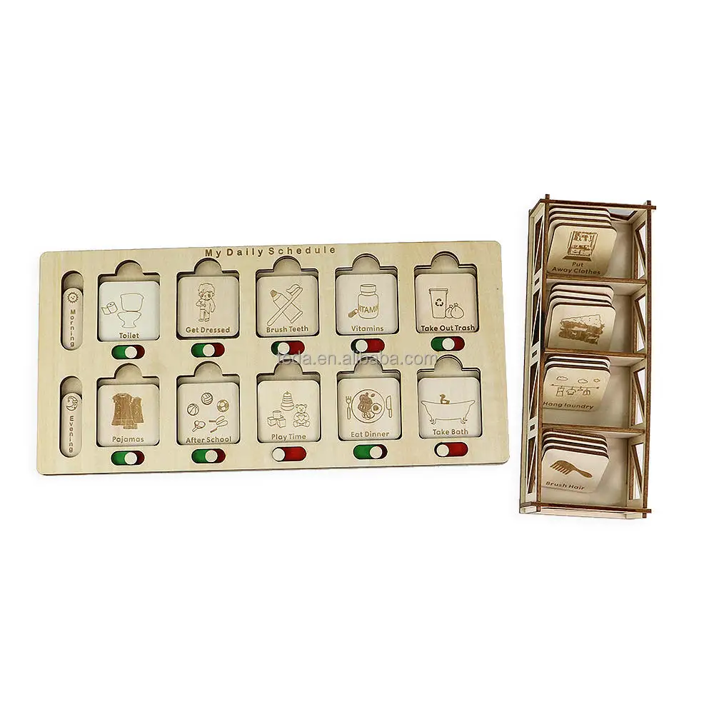 Custom Laser Cut Wooden Chore Board - Weekly Task Planner