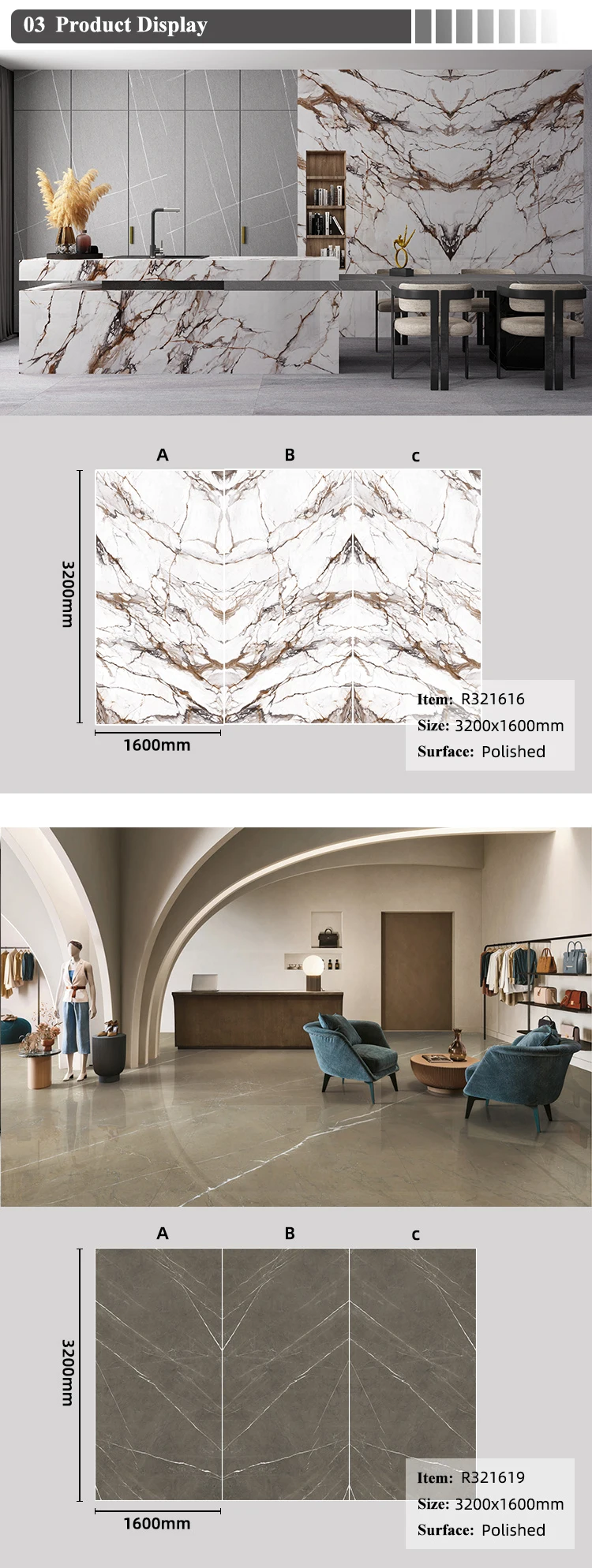 Pandora Brown White Marble Design Large Porcelain Tile, Modern Matte ...