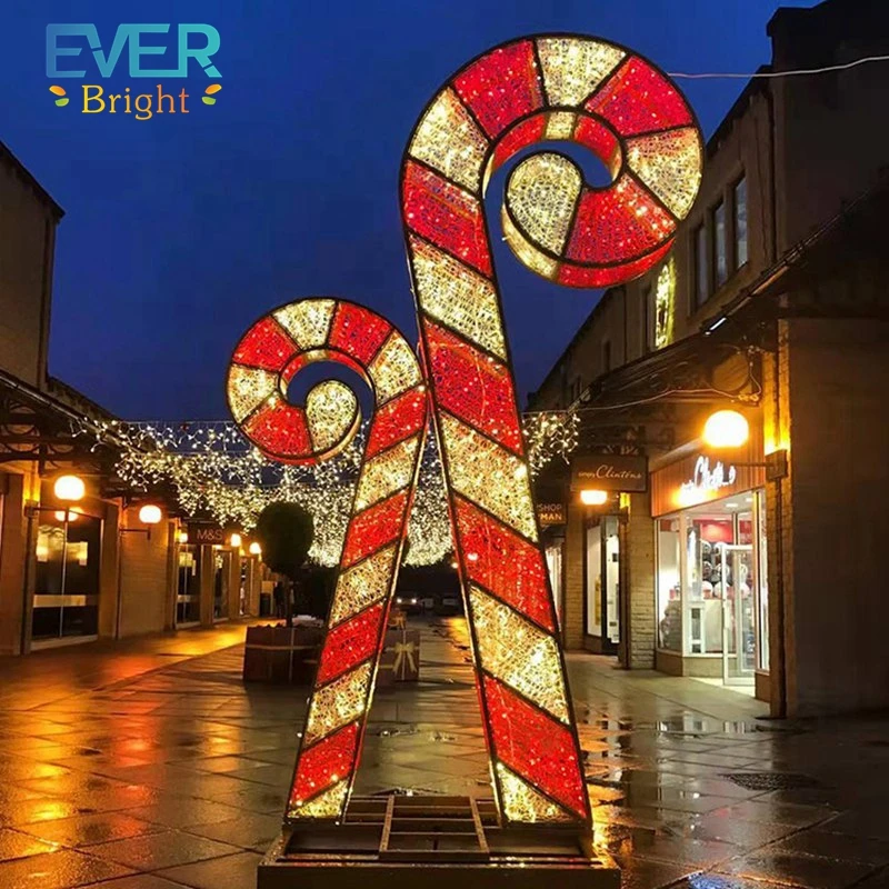 Large Commercial Christmas 3D Motif Lighted pvc Candy Canes for Outdoor ...