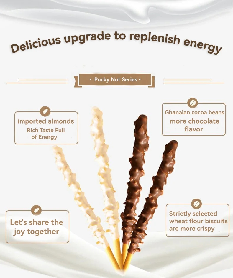 Glico Nuts Pocky - Almond and Hazelnut Crisp Coated Chocolate Bar