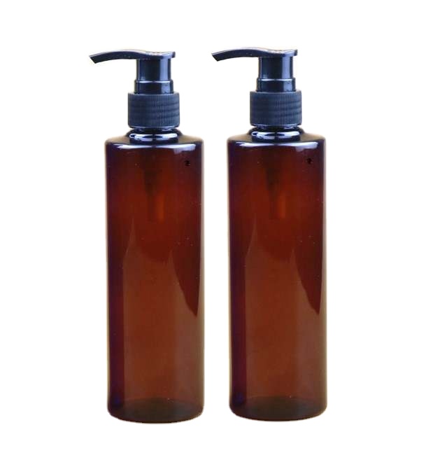 Empty 250 ML 8 oz Amber Plastic Shampoo Pump Bottle for Lotion Hair ...