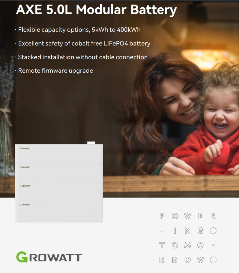 Growatt Axe Modular Lithium Battery Can Stacked Installation 5kwh ...