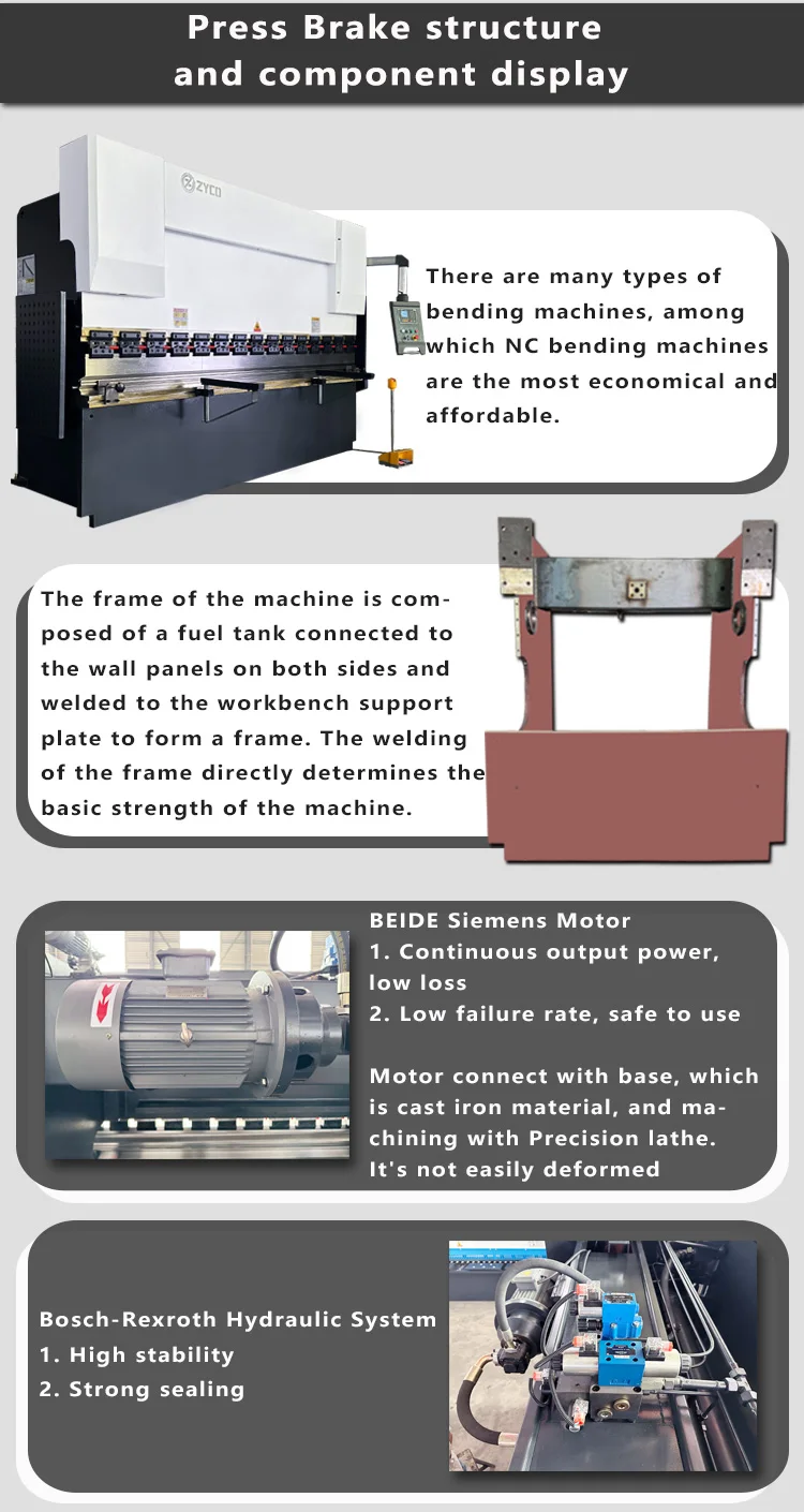 Hydraulic Press Brake 60t1200 Nc Sheet Metal Brake Press Machine Fold ...