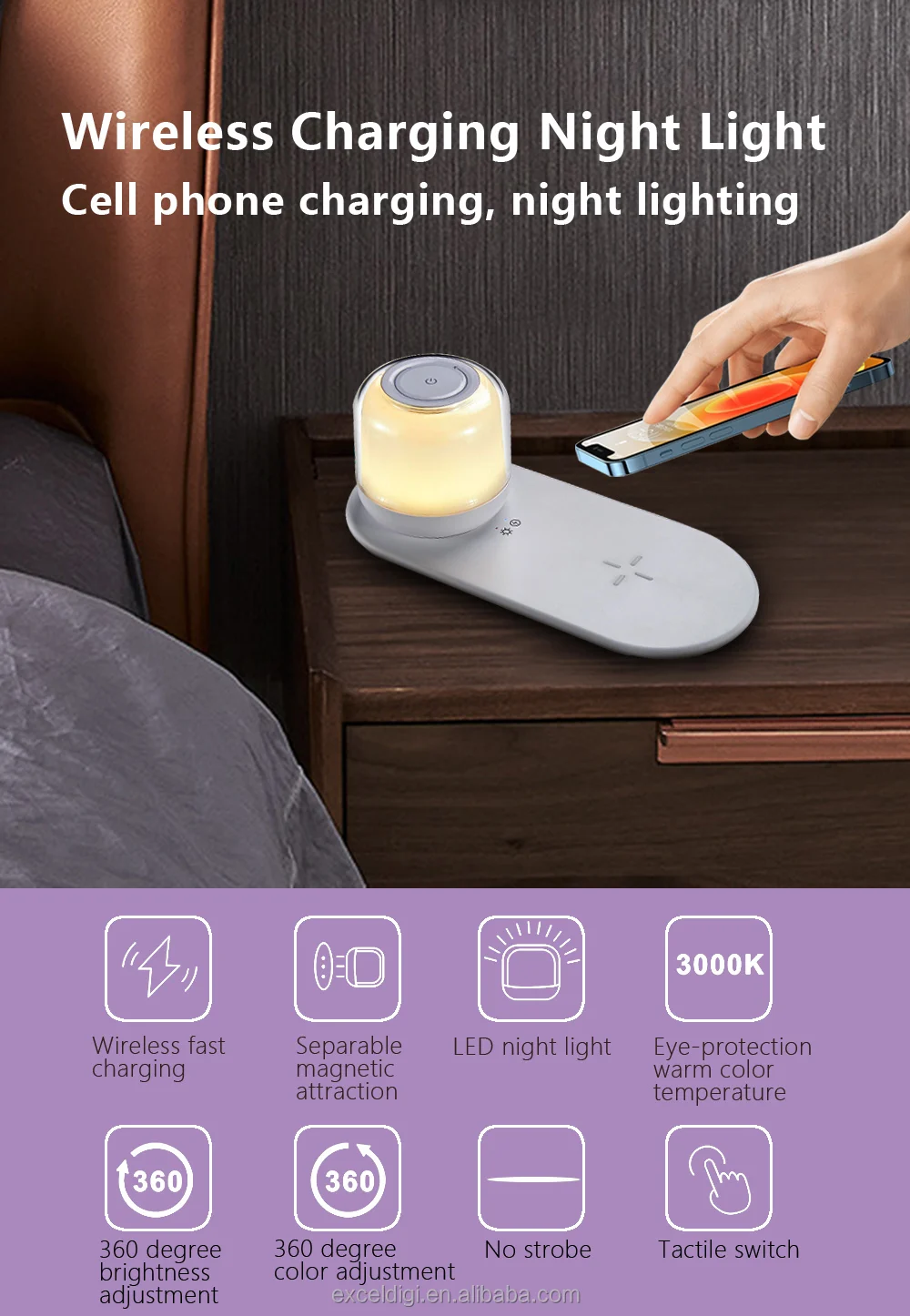 Excel Digital Portable 15w Wireless Charging Pad Qi Fast Charger For ...