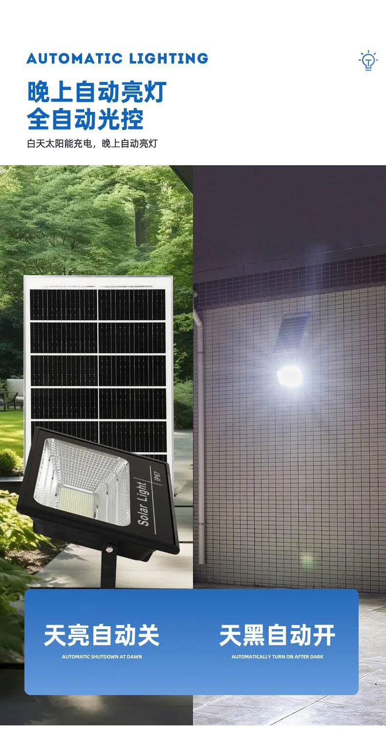 Floodlight Projector Outdoor Street Lamp Led Solar Flood Light 100W ...