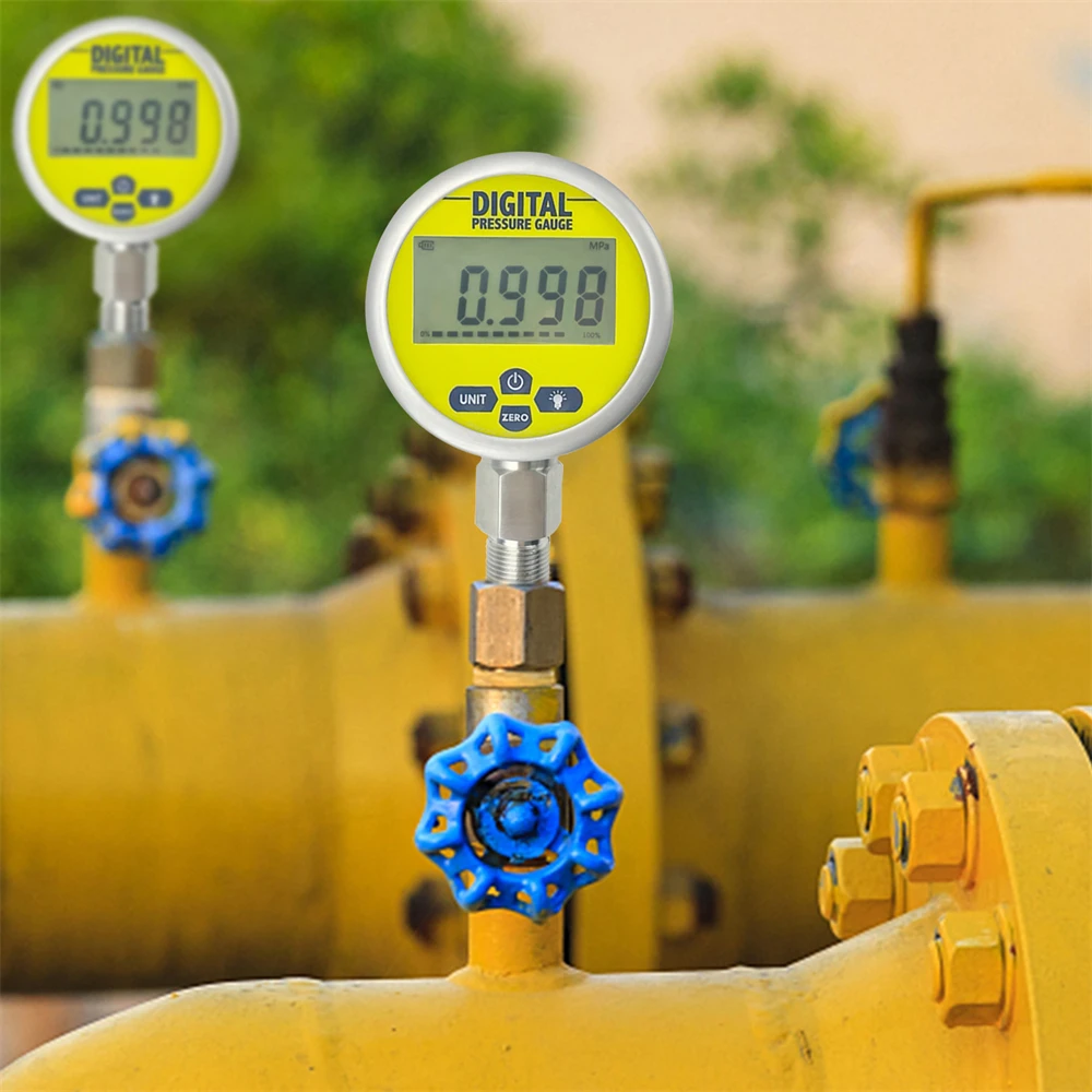 10000psi Digital Pressure Gauge 80mm Diameter High Accuracy 0.4% Fs ...