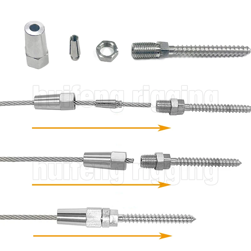 Invisible Receiver Swage Stud Terminal Rigging Hardware