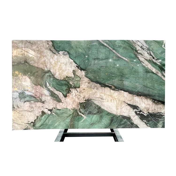 Laje de quartzito verde natural de mármore Brasil translúcido luxuoso ...