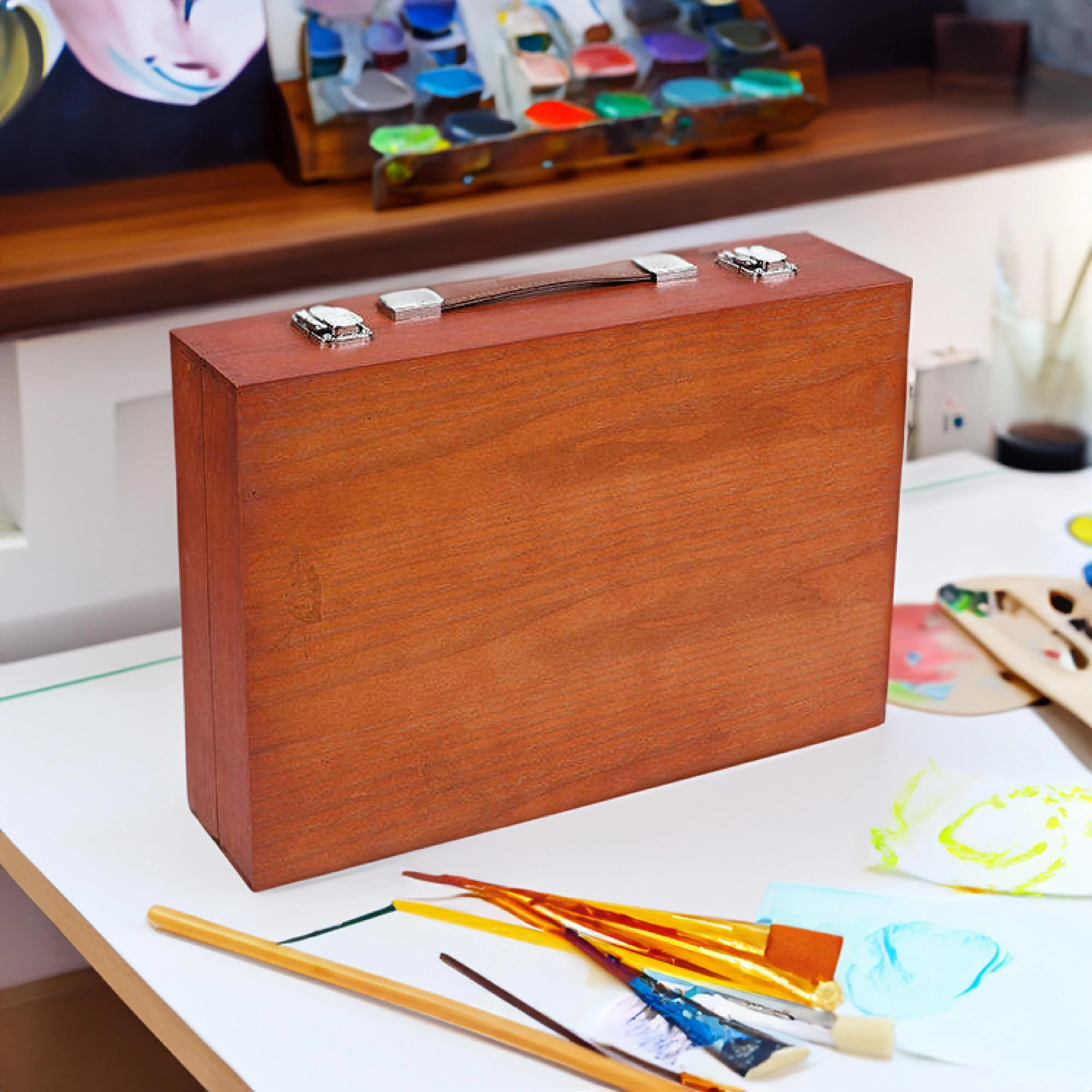 Multilayer Cartoon Kids Painting Set Hexagon Color Box Pencil Pastel ...