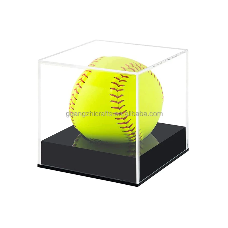 Clear Acrylic Softball Display Case Dust Proof Square Acrylic Cube Box ...