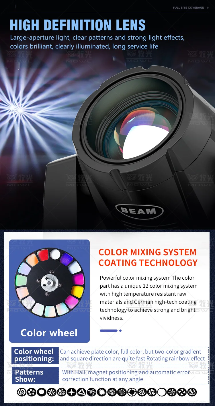 Mowl Stage Light Sharpy High Beam 230w 7r 230 Moving Head Beam Light ...