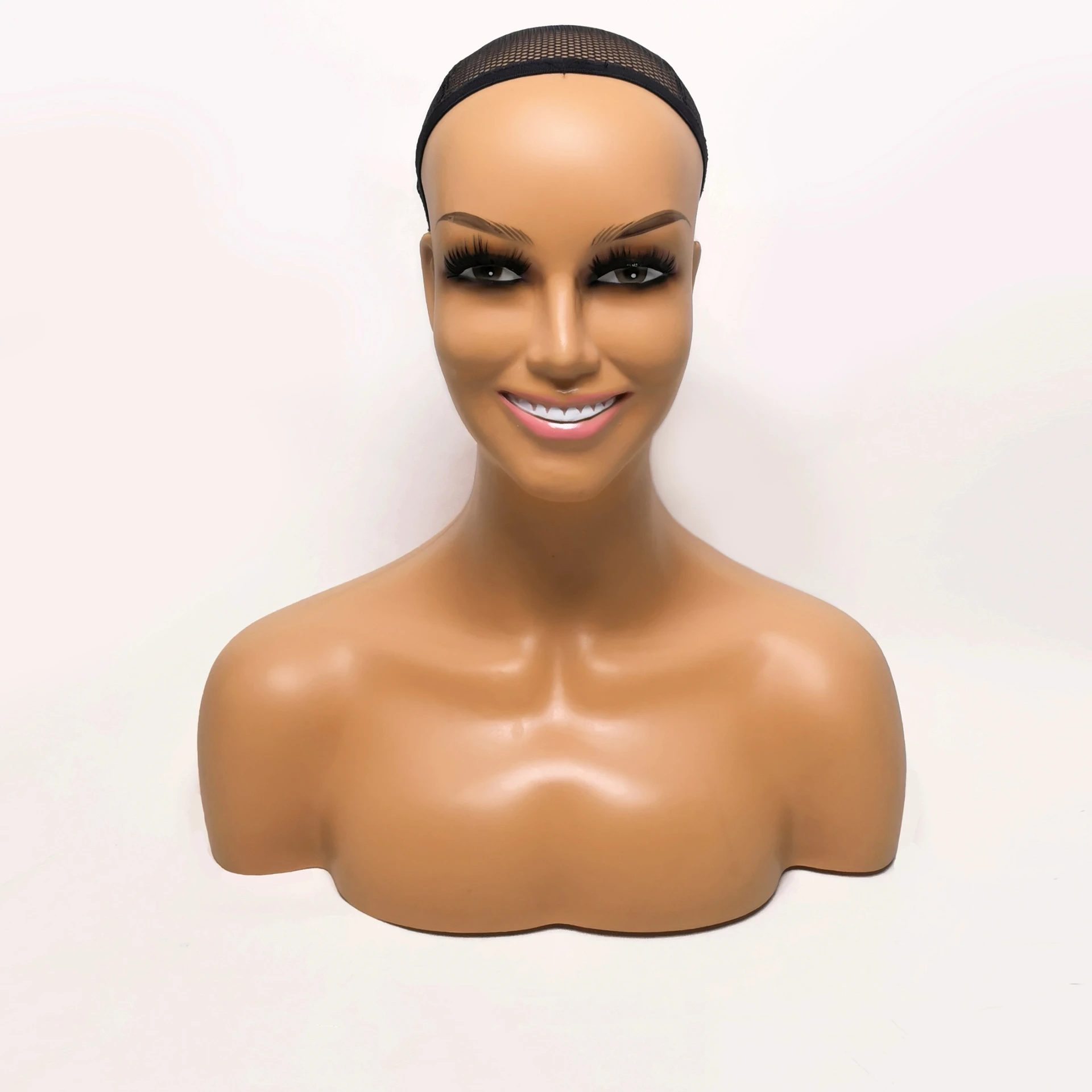 Smiling Female Mannequin - Realistic Head for Wig Display