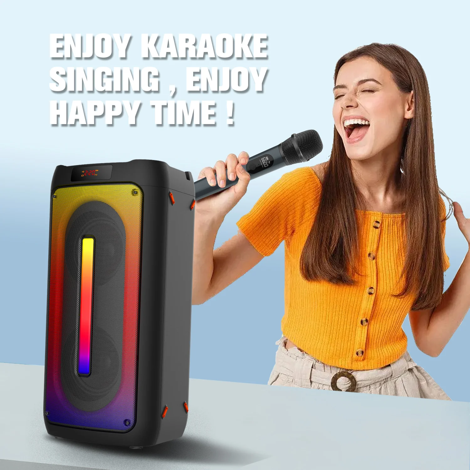 New Design Party Karaoke Bluetooth Speakers With Fm Radio Rgb Light ...