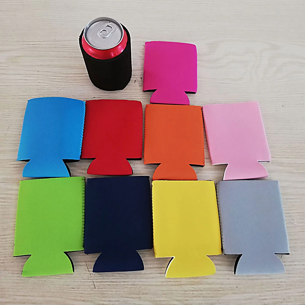 Custom Logo Printed Foldable Blank Sublimation Cans Sleeves Drink Stubby Holder Neoprene Can ...