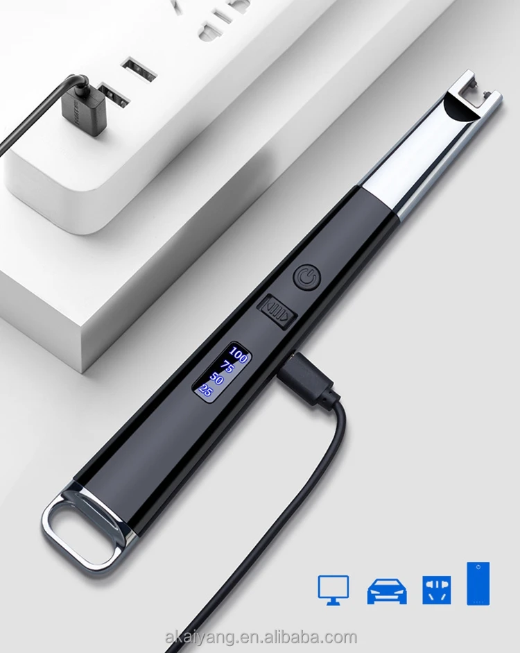 Ky Wholesale Pulse Arc Kitchen Windproof Long Metal Candle Bbq Electric ...